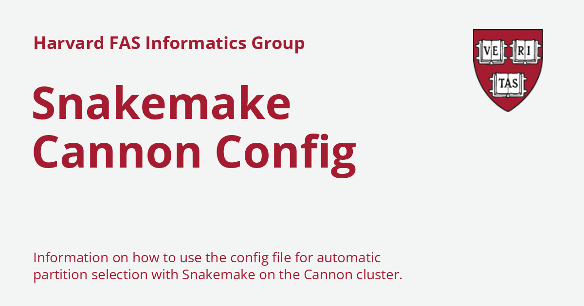 Snakemake Cannon Config - Harvard FAS Informatics Group